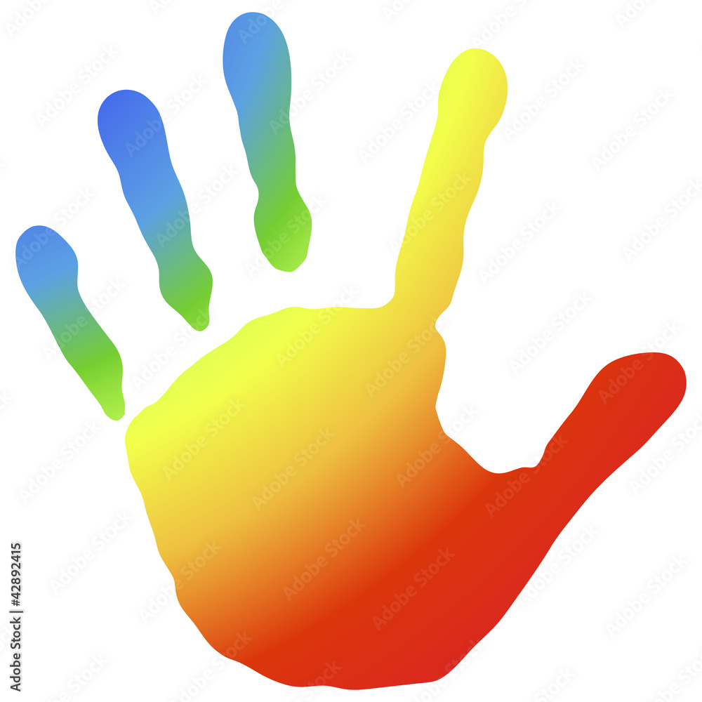 Bunte Hand Stock-Vektorgrafik | Adobe Stock
