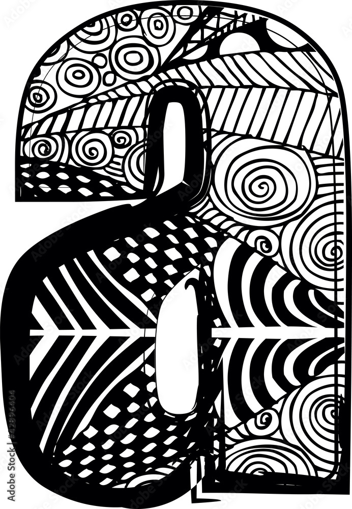 Letter A with abstract drawing. Vector illustration Stock Vector ...