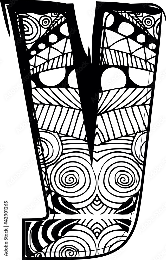 Letter y with abstract drawing. Vector illustration Stock Vector ...