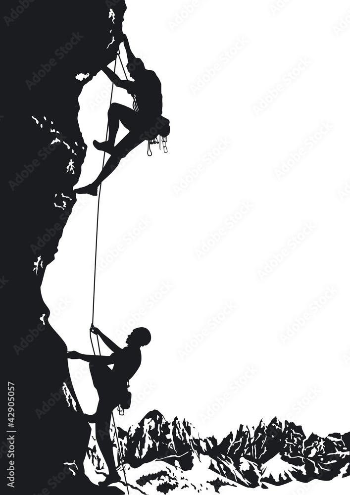 zwei extrem Bergsteiger Stock Vector | Adobe Stock