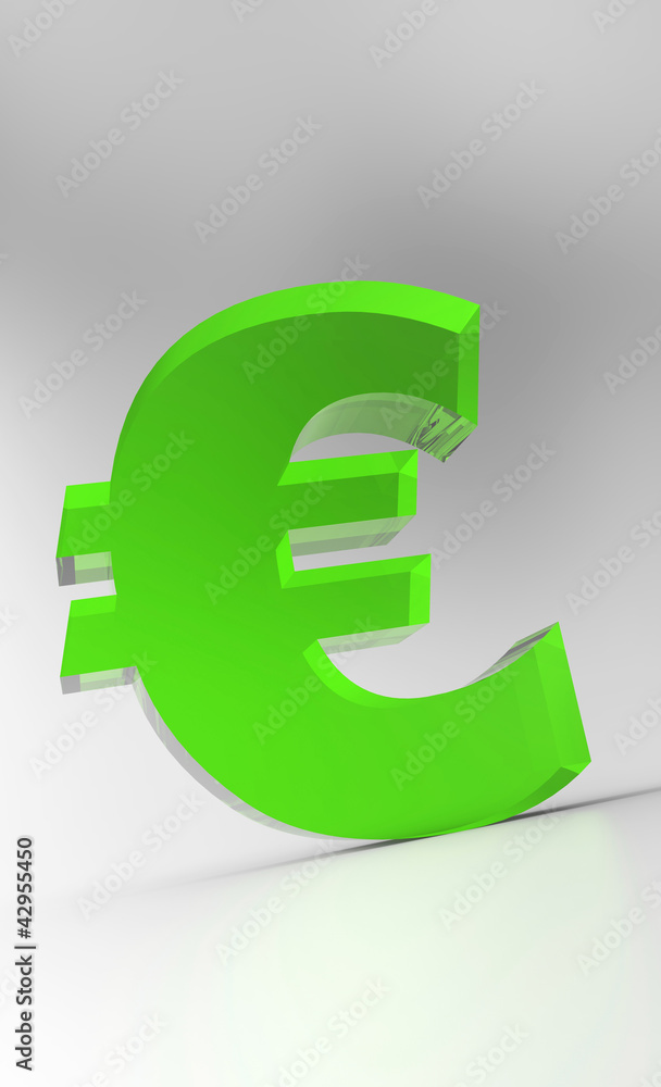 Big Euro Symbol - Grün Glas Stock-Illustration | Adobe Stock