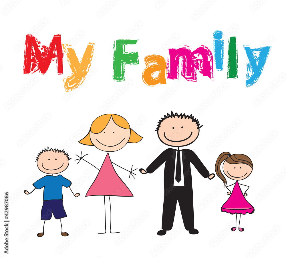My family vector de Stock | Adobe Stock