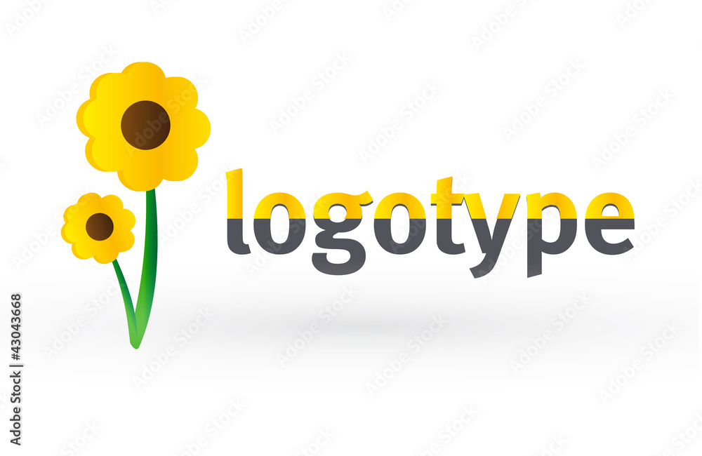 Sunflower logo Stock Vector | Adobe Stock