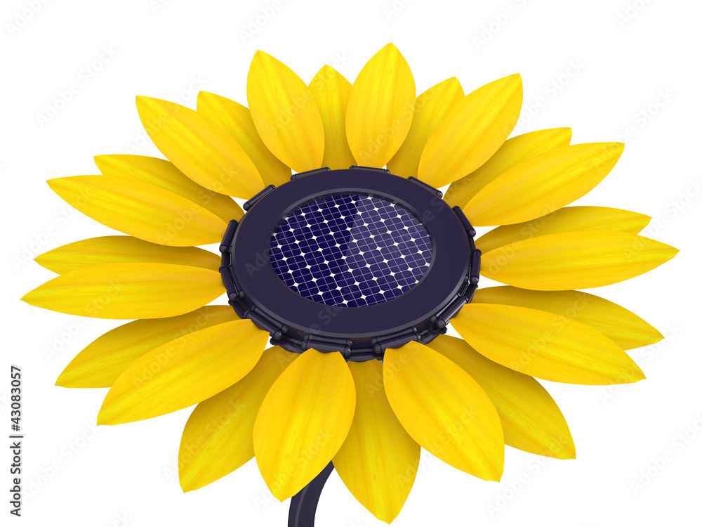 3d solar cell sunflower Stock Illustration | Adobe Stock