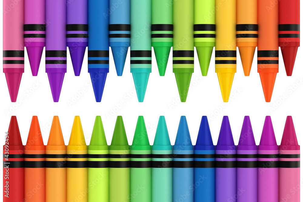 3d render of crayons Stock Illustration | Adobe Stock