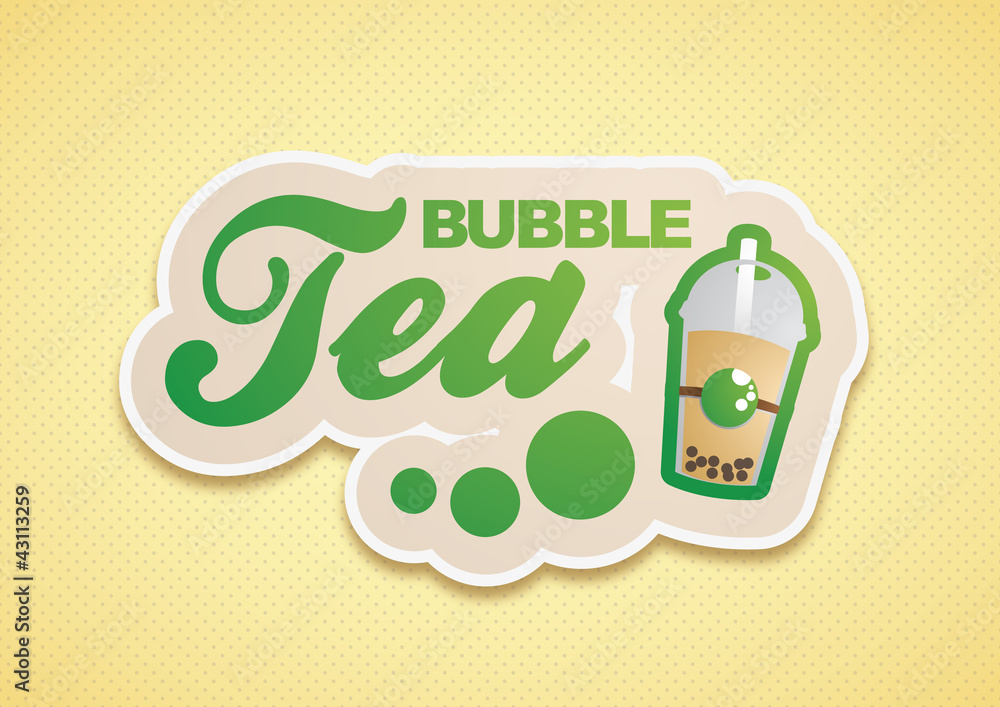 Bubble Tea Logo Grün Stock Vector | Adobe Stock