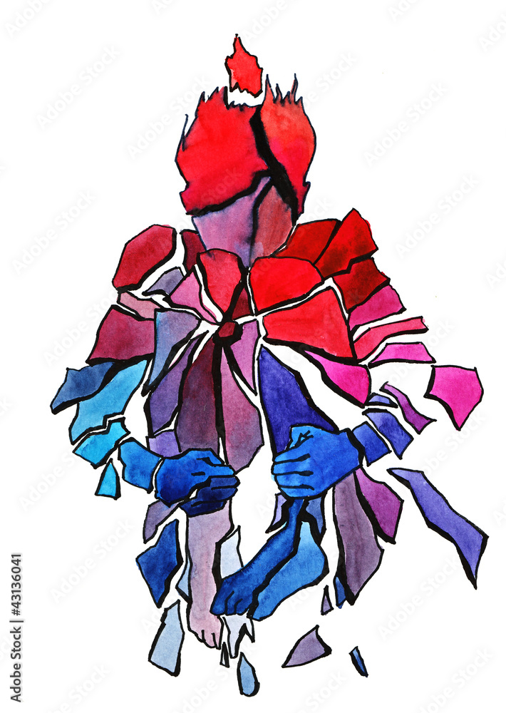 person shattered to pieces Stock Illustration | Adobe Stock