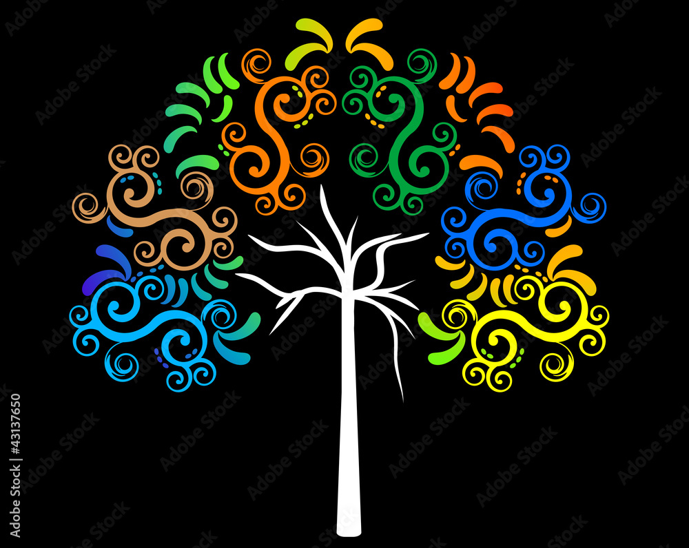 Tribal Tree, colorful nature vector Stock Vector | Adobe Stock