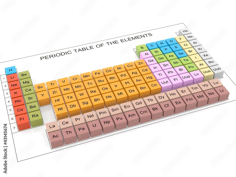 Periodic Table of the Elements 3D Stock Illustration | Adobe Stock