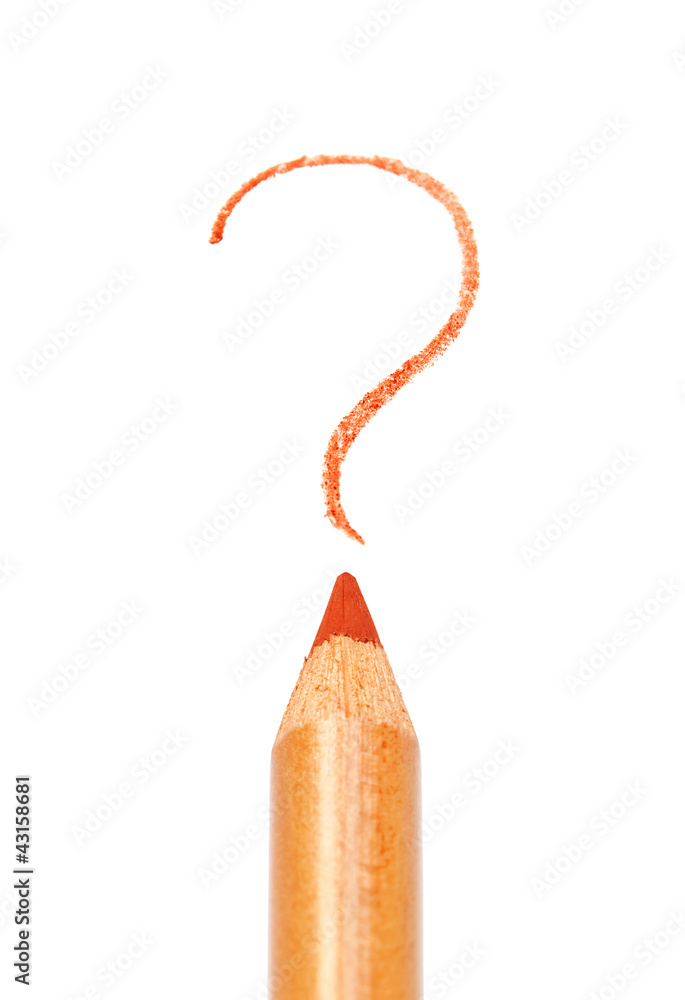 question mark and pencil on white background Stock Photo | Adobe Stock