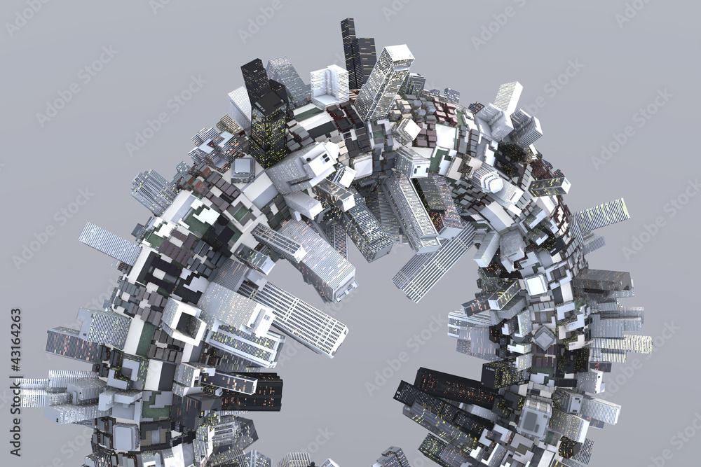 Futuristische Stadt der Zukunft Stock-Illustration | Adobe Stock