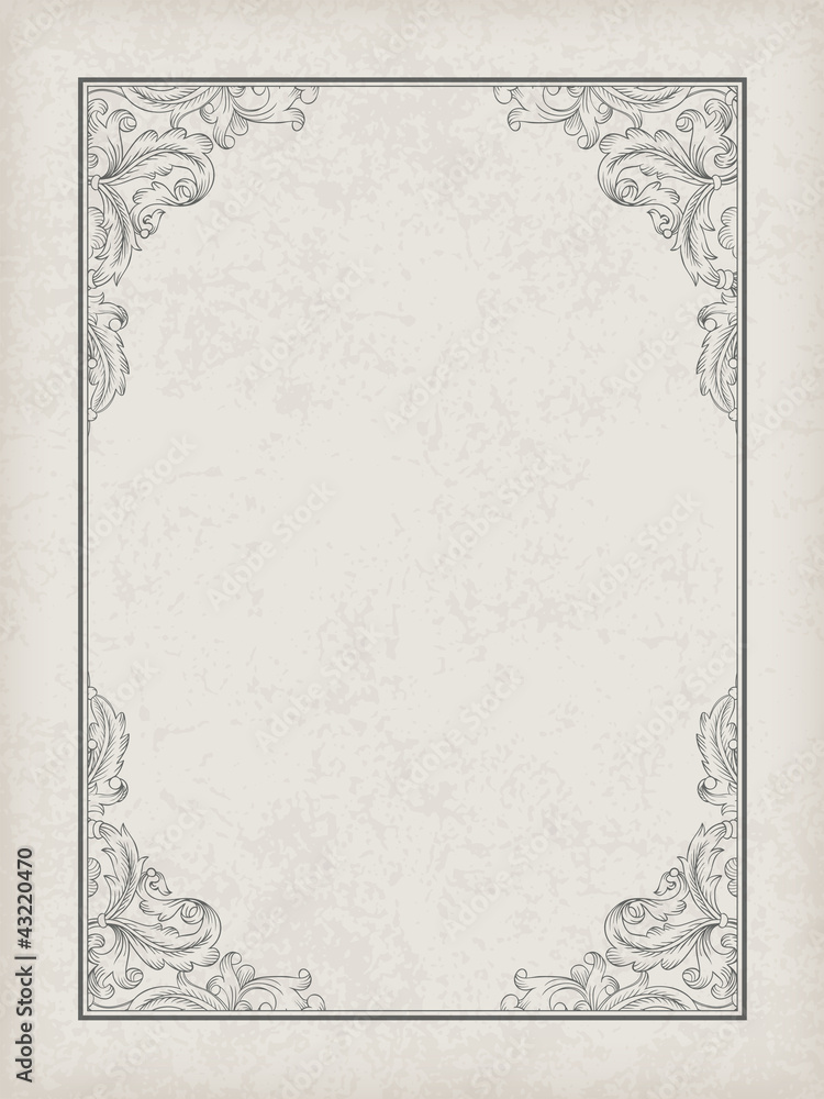 Vintage frame template. Vector, EPS10 Vektor Stok | Adobe Stock
