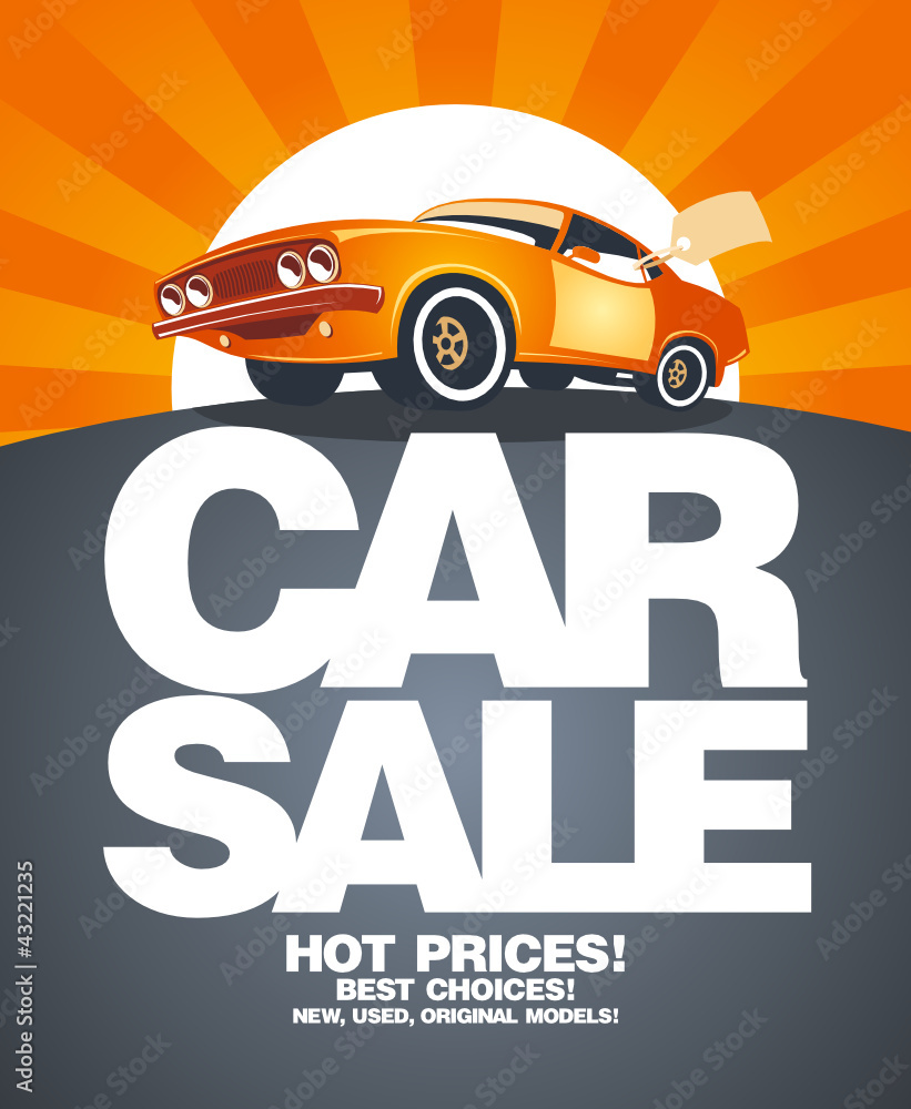 Car sale design template. Stock Vector | Adobe Stock