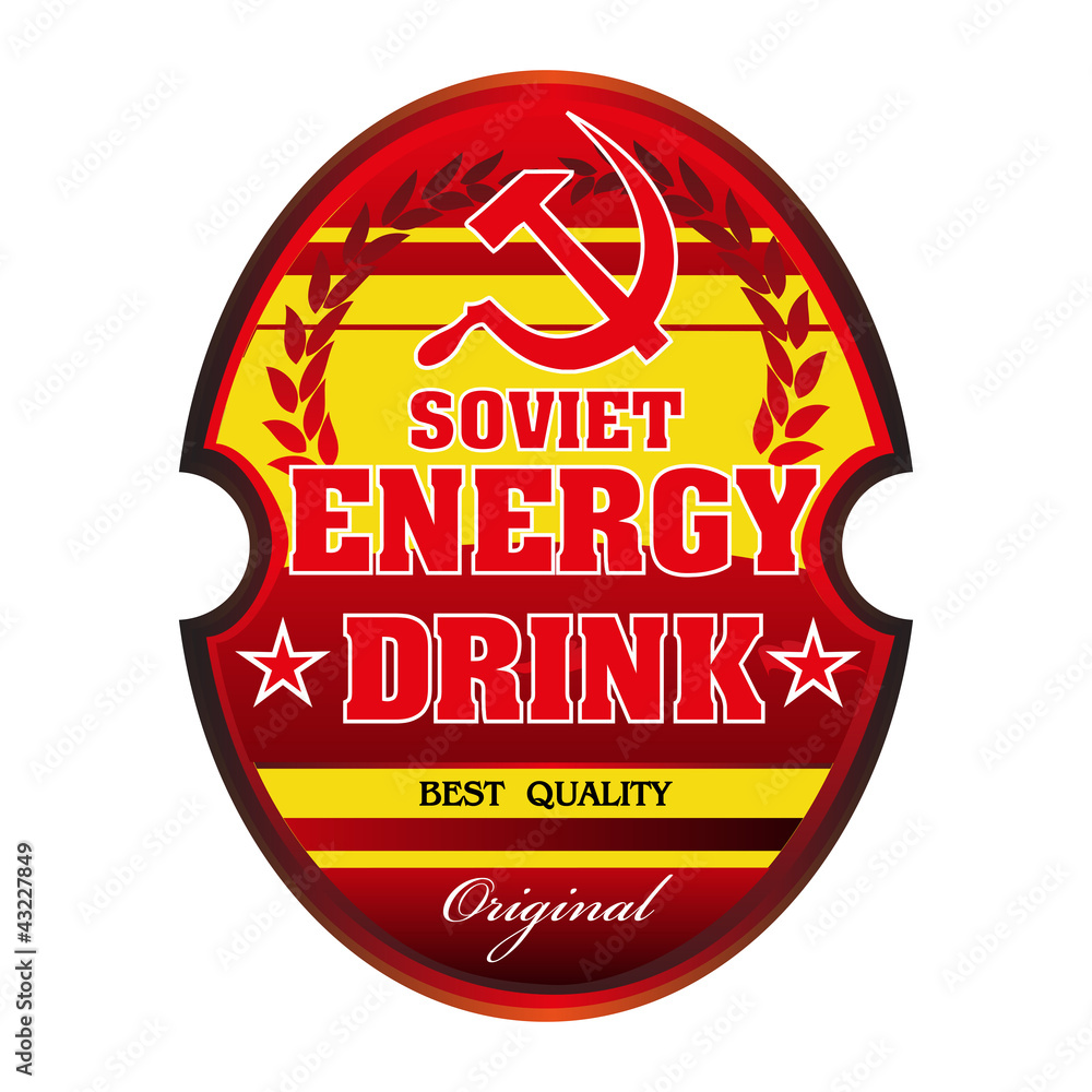 Soviet energy drink label Stock Vector | Adobe Stock