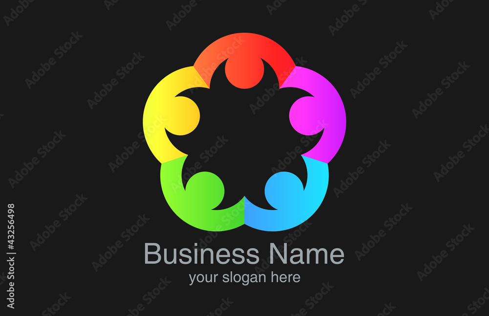 Logo Team. People holding hands icon concept. Stock Vector | Adobe Stock