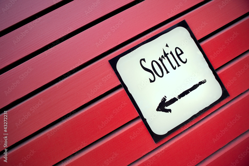 Sortie, signe, panneau, picto, signalétique, flèche, issue Stock Photo ...