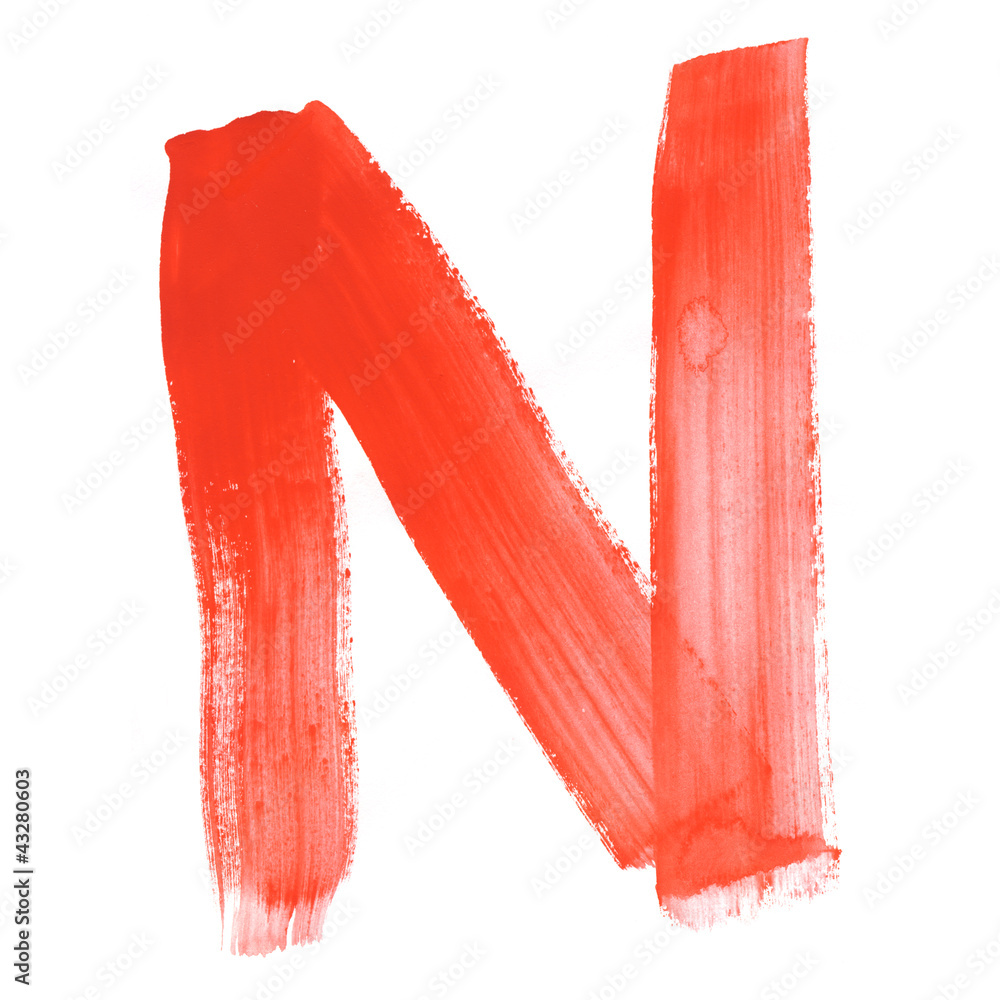 High resolution red hand painted font isolated on white Stock Photo ...