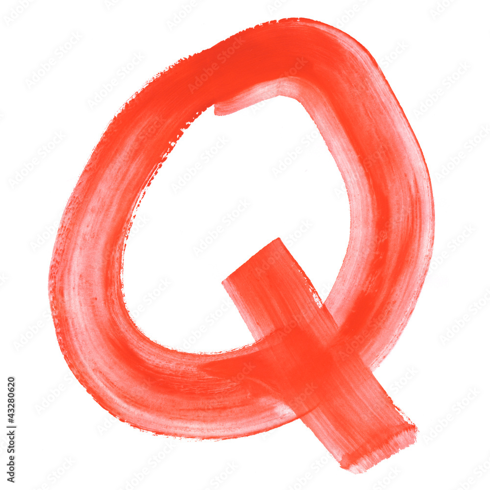 High resolution red hand painted font isolated on white Stock Photo ...