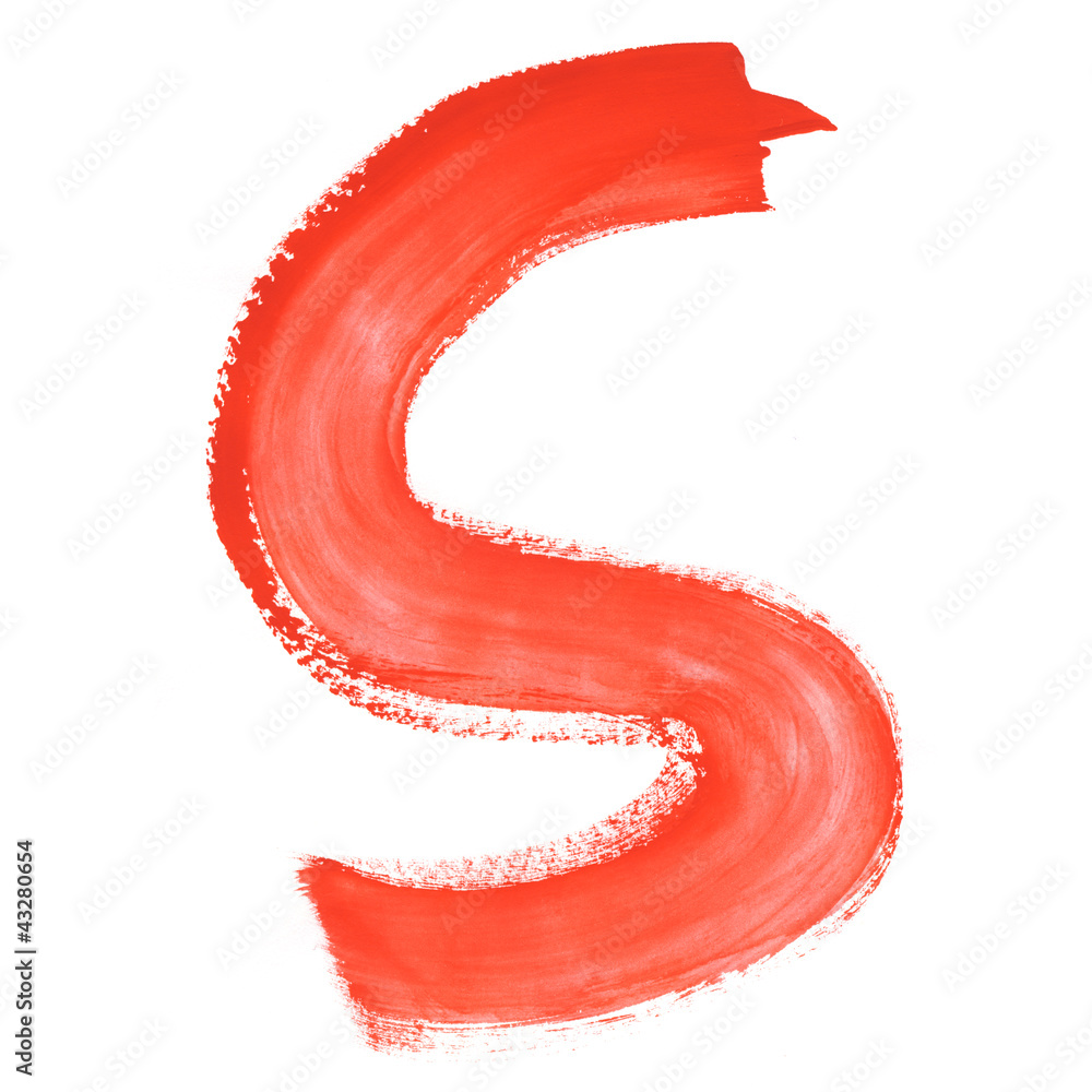 High resolution red hand painted font isolated on white Stock Photo ...