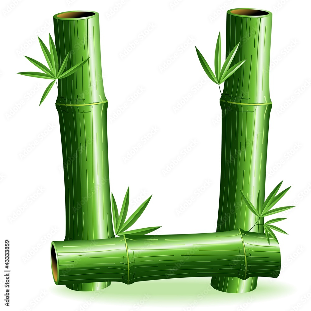 Bambù Lettera U-Bamboo Logo Sign Letter U-Vector Stock Vector | Adobe Stock