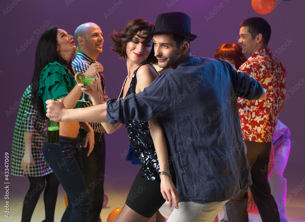sexy couple dancing, flirting in night club Stock Photo | Adobe Stock
