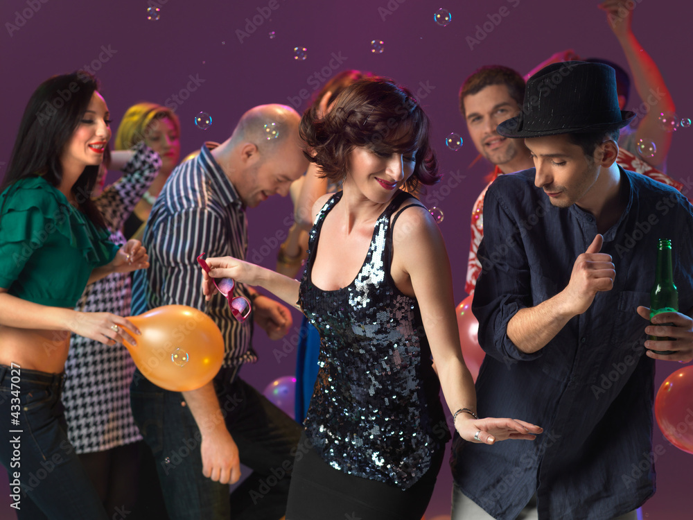 sexy couple dancing, flirting in night club Stock Photo | Adobe Stock