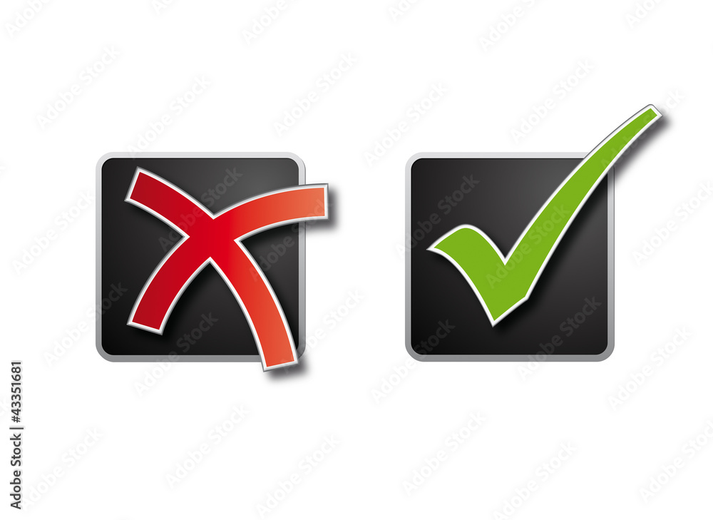 Falsch und richtig - Buttons Stock Illustration | Adobe Stock