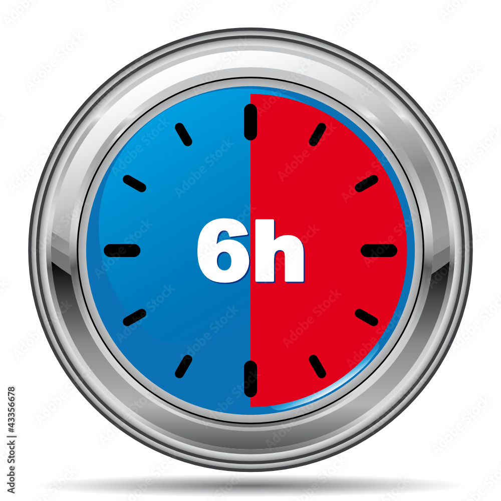 6 HOURS ICON Stock Vector | Adobe Stock