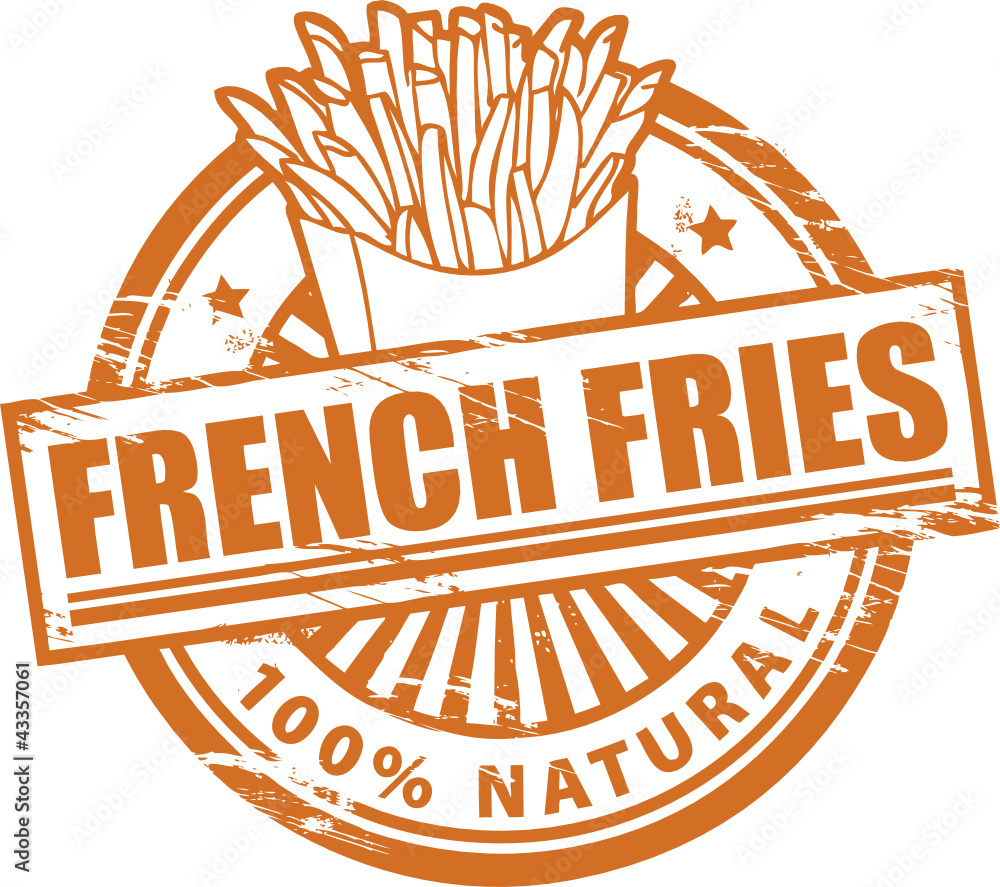 Stamp, with the text french fries written inside, vector Stock Vector ...