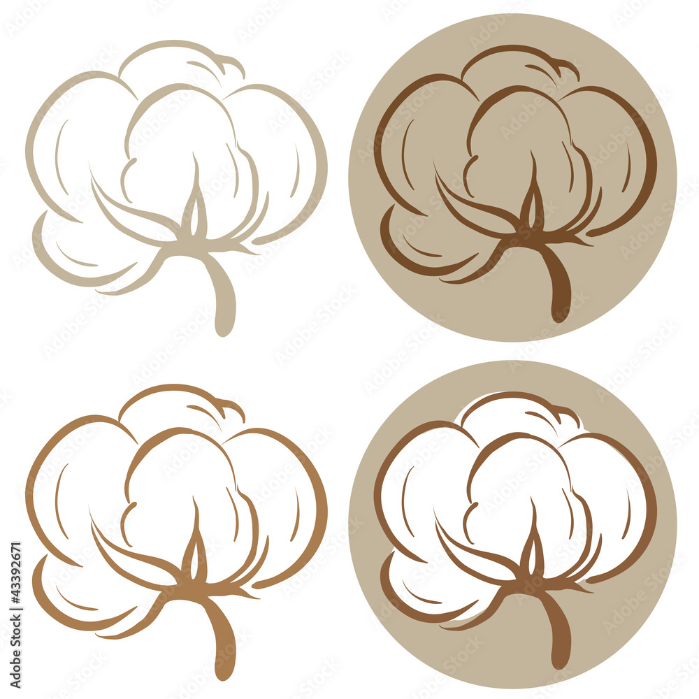 Cotton icons Stock Vector | Adobe Stock