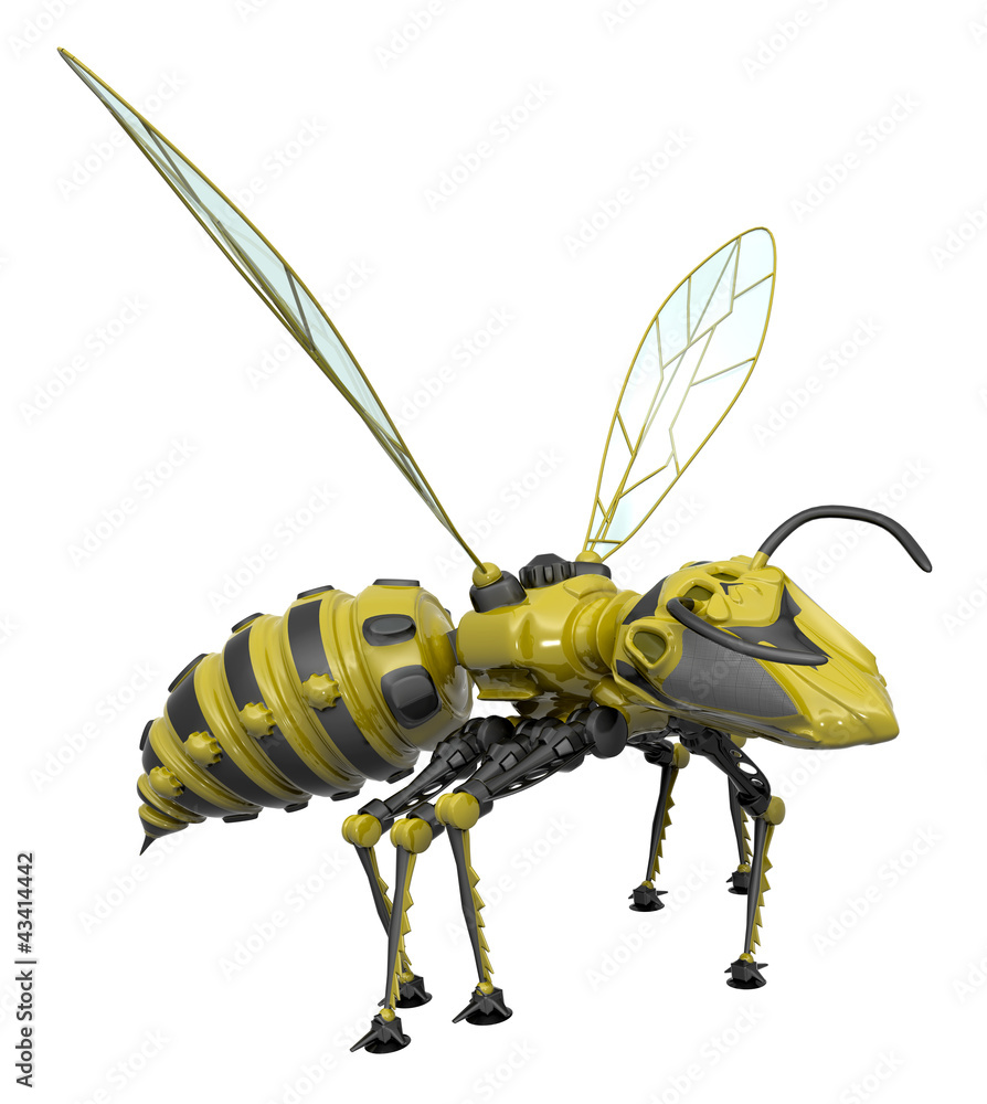 cyber bee 3d fly Stock Illustration | Adobe Stock