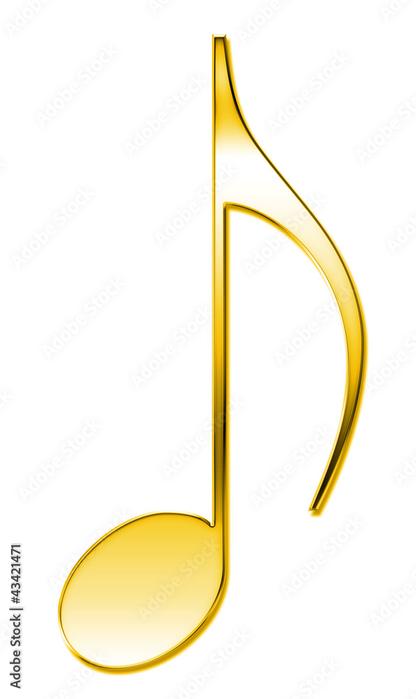 Achtelnote Metall gold Stock-Illustration | Adobe Stock