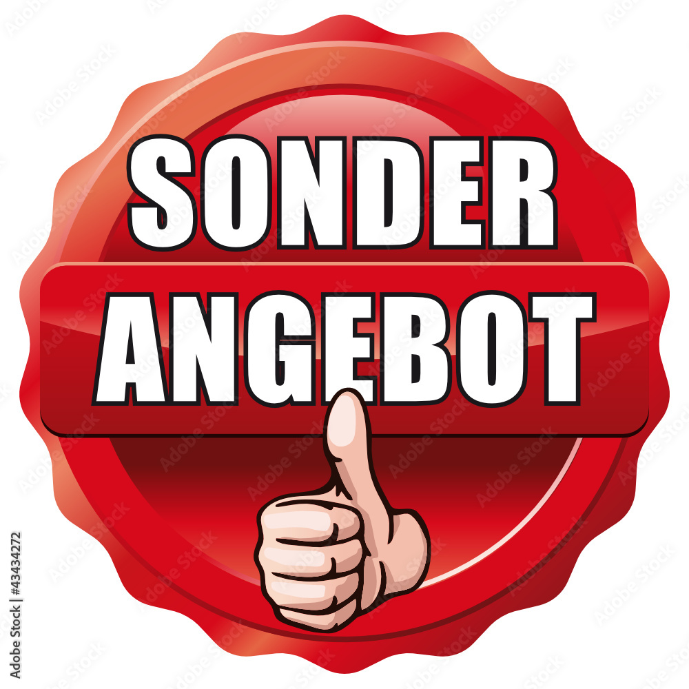 Button Sonderangebot mit Daumen Stock-Vektorgrafik | Adobe Stock