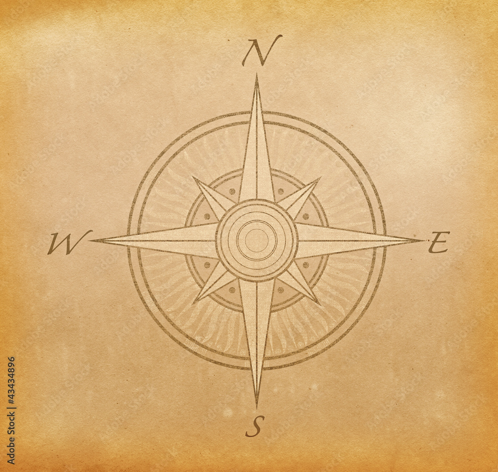 Grunge paper background with image of compass rose. Stock Photo | Adobe ...