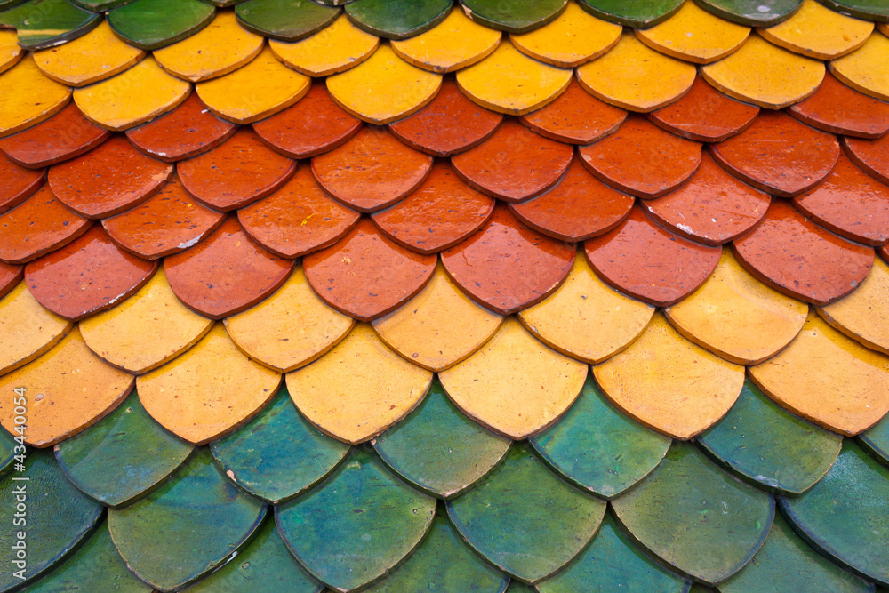 Roof tiles texture of Temple in Thailand. Stock Photo | Adobe Stock