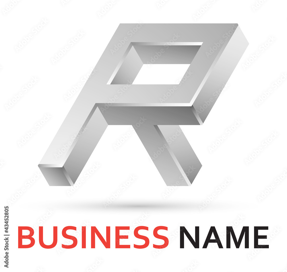 Alphabet logo design - 3d letter R Stock Vector | Adobe Stock