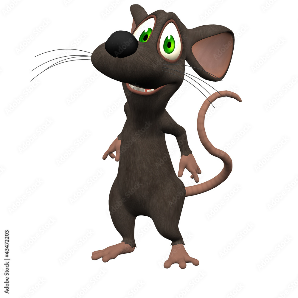 3D Cartoon Mouse Isolated Stock Illustration | Adobe Stock