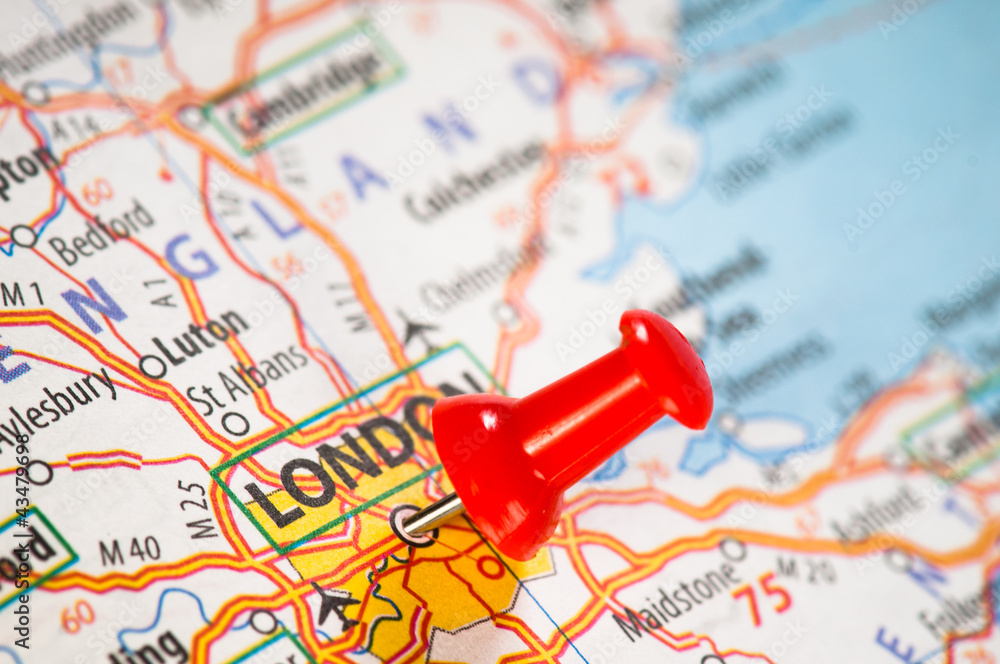 London on a map Stock Photo | Adobe Stock