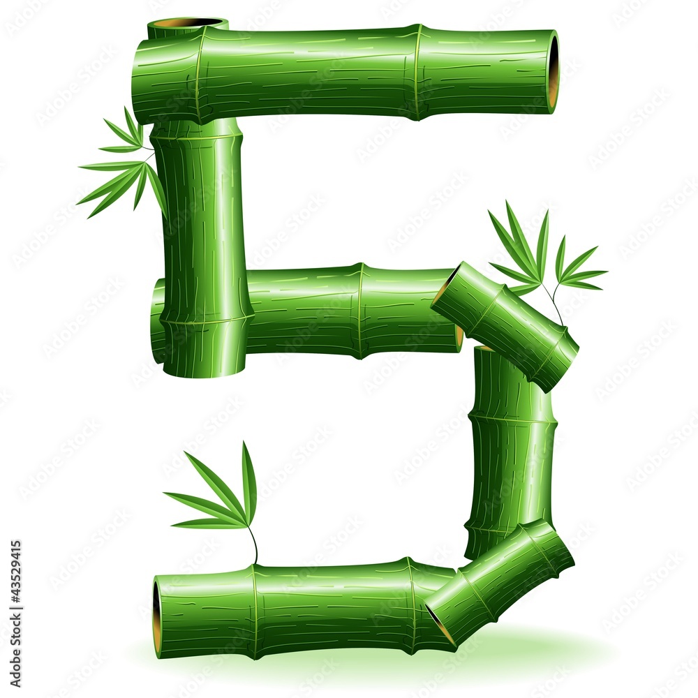 Bambù Numero 5-Bamboo Logo Sign Number 5-Vector Stock Vector | Adobe Stock