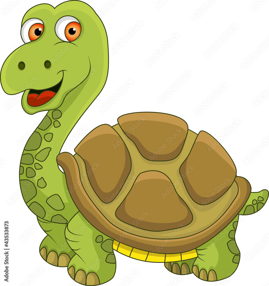 Funny Tortoise cartoon Stock Vector | Adobe Stock