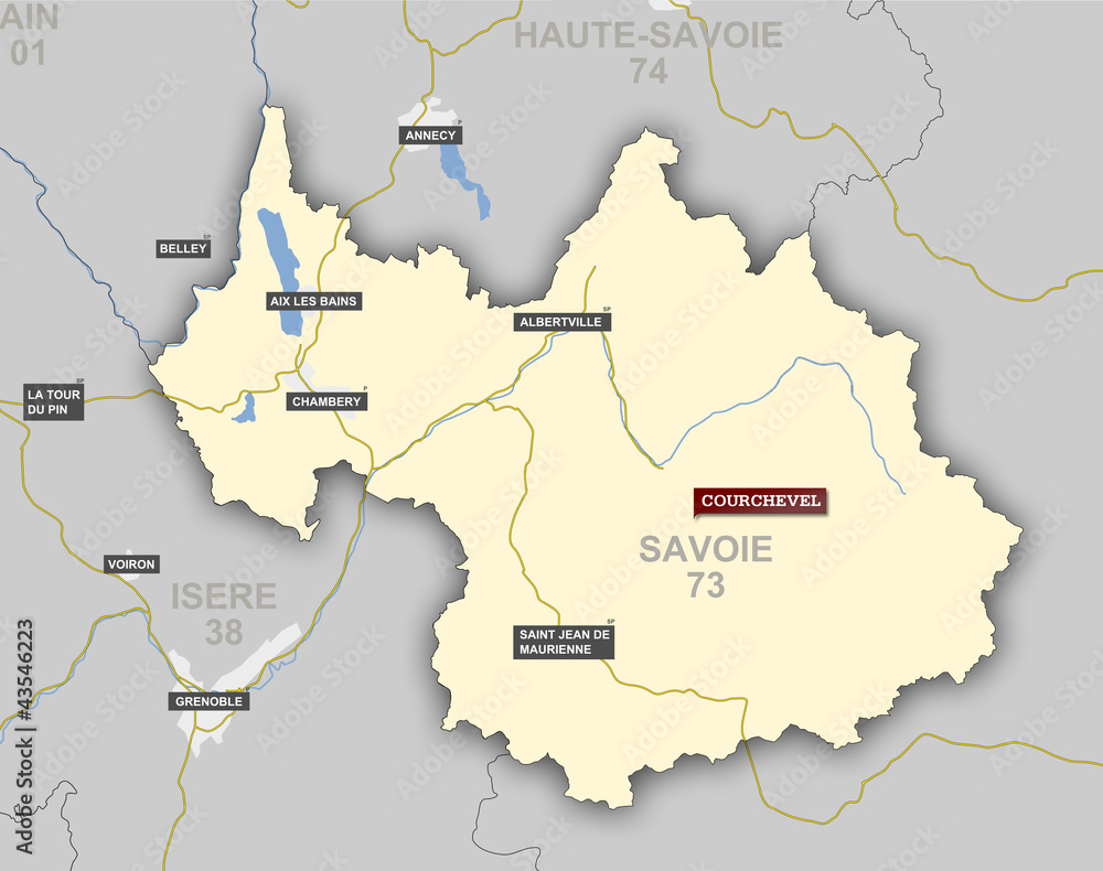 Carte et situation de la station de Courchevel Stock Illustration ...
