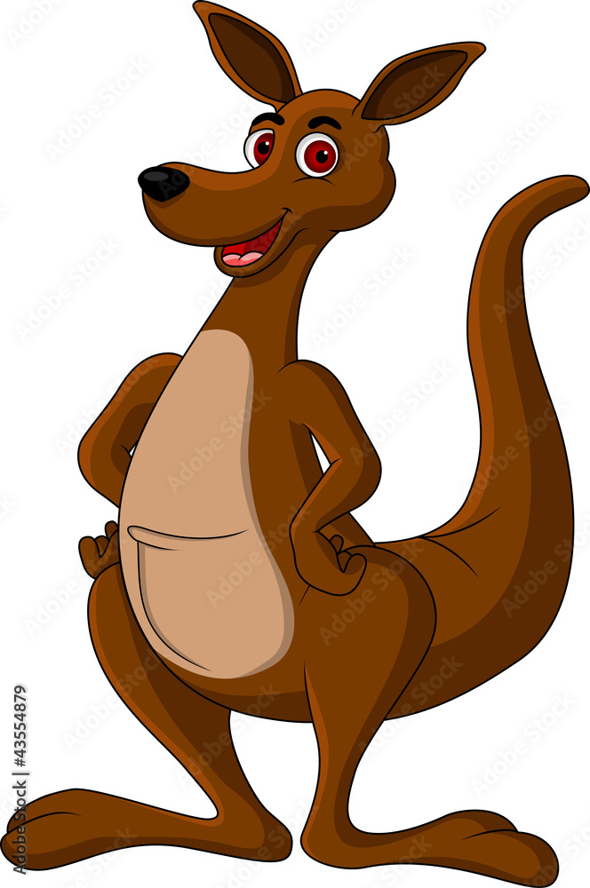 funny kangaroo cartoon smiling Stock Vector | Adobe Stock