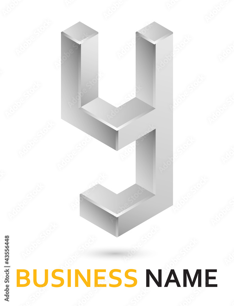 Alphabet logo design - 3D letter y (lower-case) Stock Vector | Adobe Stock
