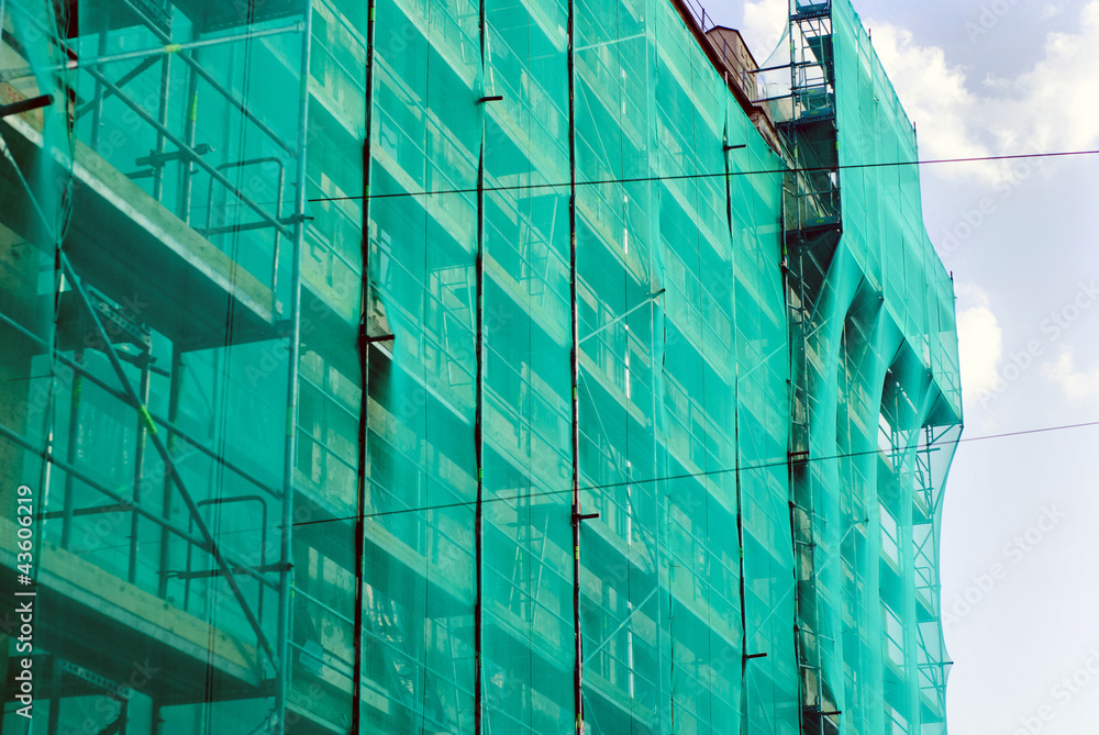 Scaffolds and netting Stock Photo | Adobe Stock