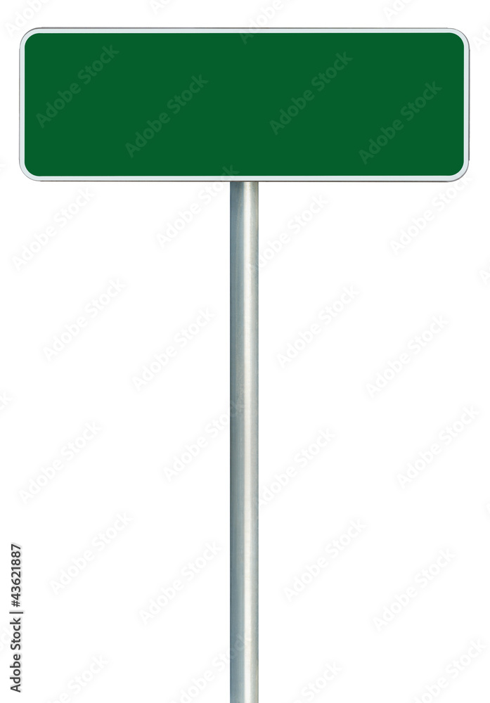 Blank Green Road Sign Isolated White Framed Roadside Signage Stock ...