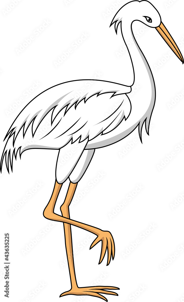 Heron cartoon Stock Vector | Adobe Stock