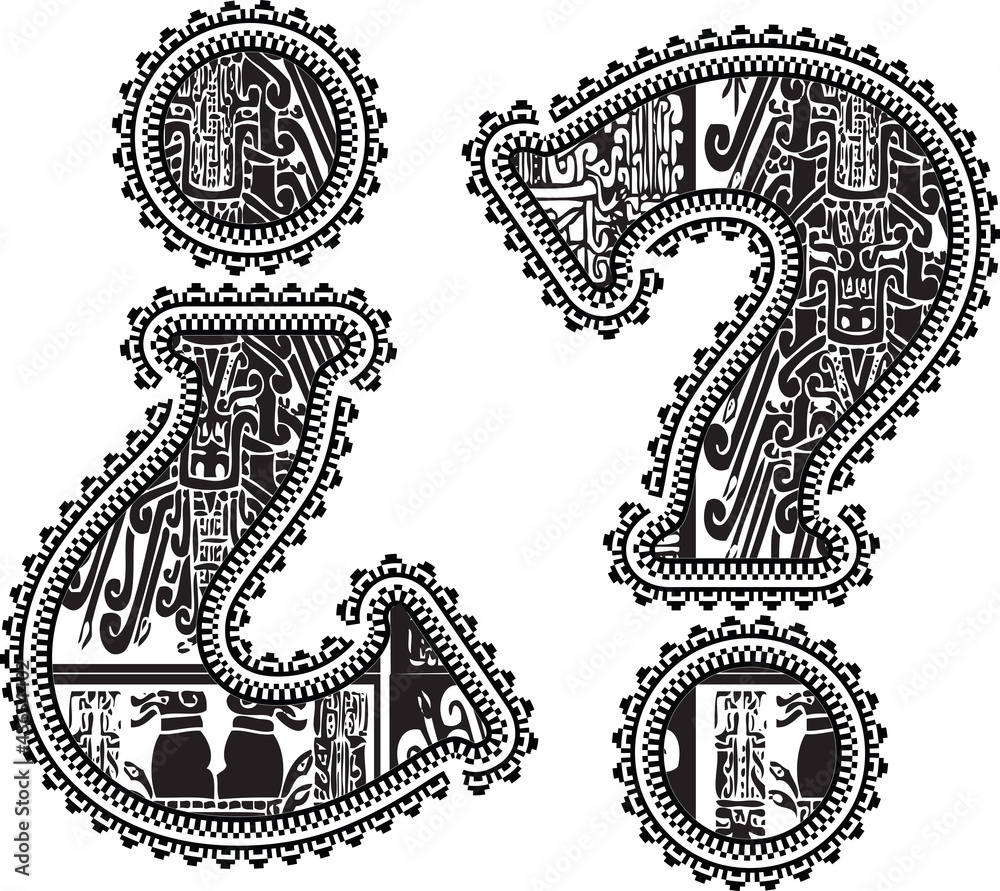 question mark symbol with ancient drawing. Vector illustration Stock ...