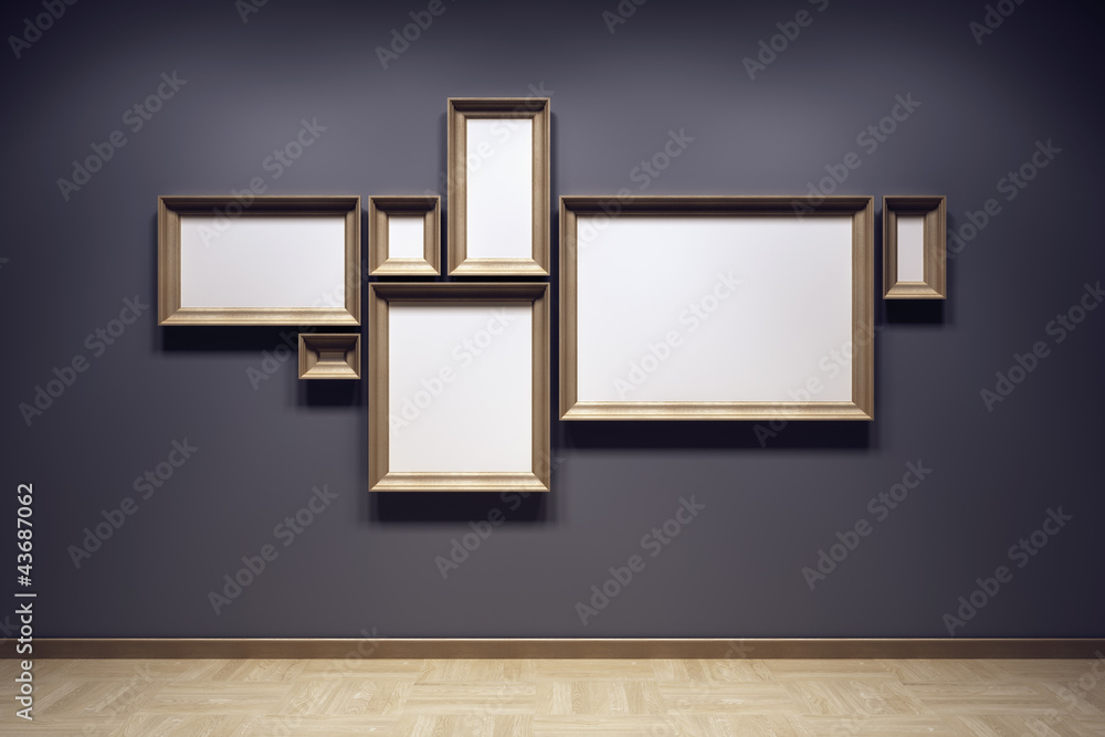 blank frames in the gallery Stock Illustration | Adobe Stock