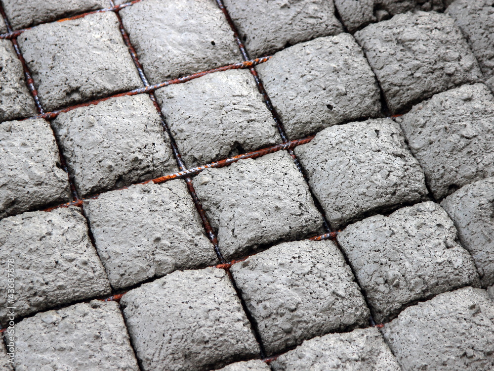 Reinforcing mesh in concrete Stock Photo | Adobe Stock