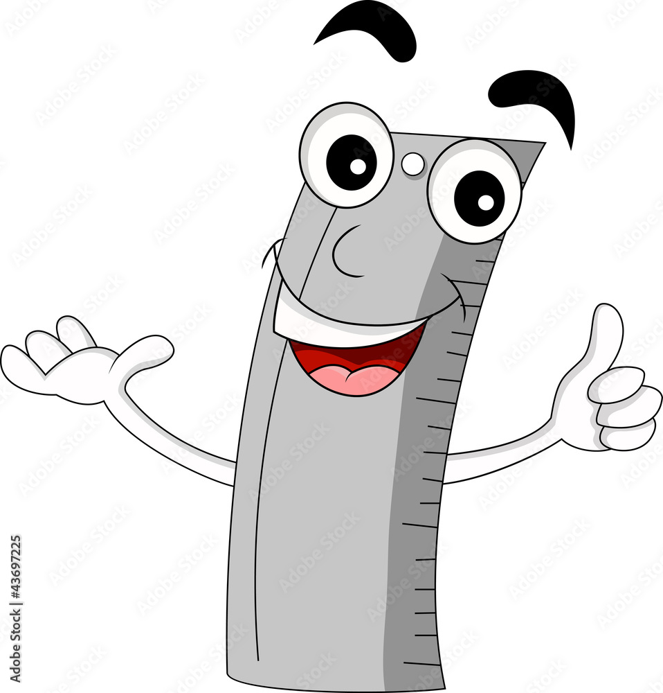 funny ruler cartoon Stock Vector | Adobe Stock